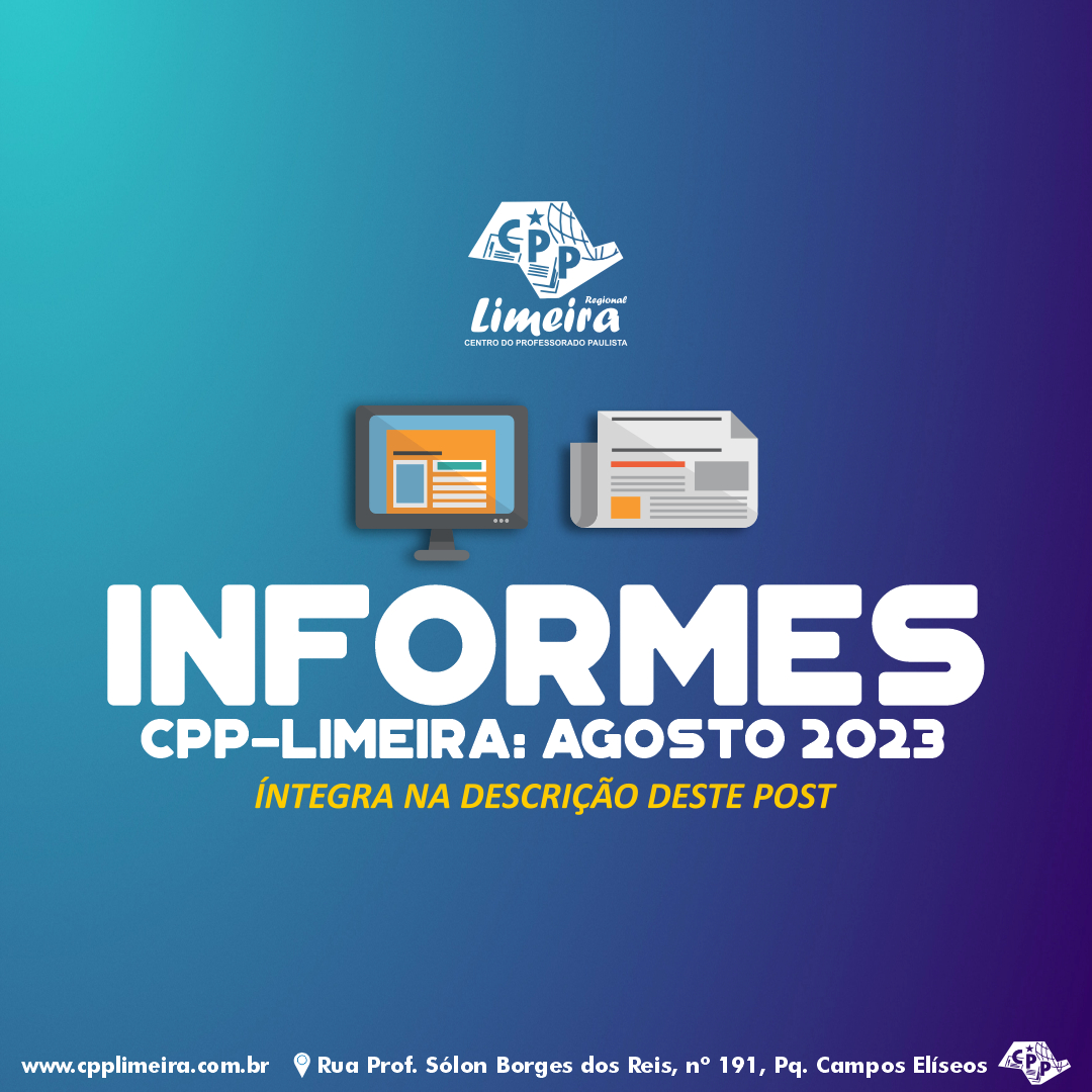 INFORMES CPP-LIMEIRA | AGOSTO 2023 - CPP Limeira